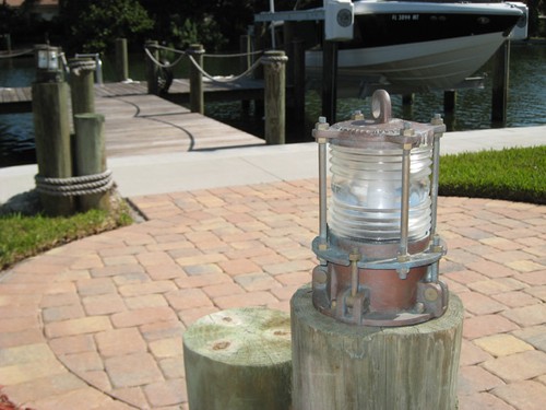 Nautical Bronze Piling post Nautical Dock Light - marine ship dock ...