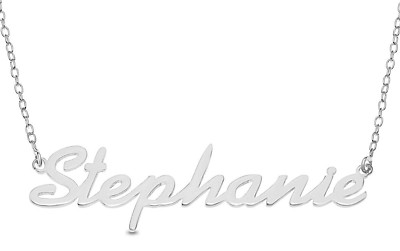 Stephanie Name Plate Necklace Pendent Sterling Silver Personalized ...