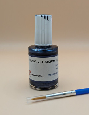 For Mazda Code 35J Stormy Blue Touch Up Paint + Free Fine Tip Brush | eBay