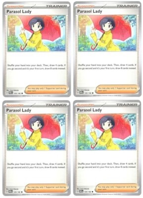 Parasol Lady 169/182 - Paradox Rift - Pokemon Trainer Card Set x4 ...