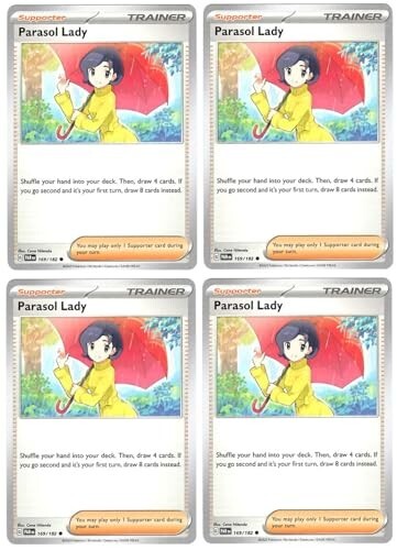 Parasol Lady 169/182 - Paradox Rift - Pokemon Trainer Card Set x4 ...