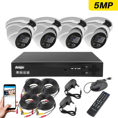 ANSPO 5MP CCTV CAMERA SYSTEM HOME OUTDOOR SECURITY KIT HD DVR WITH HARD ...