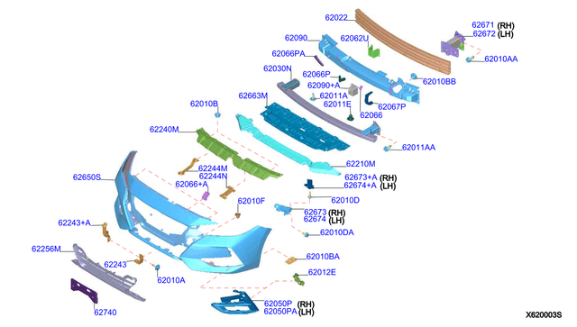 Genuine Nissan Overrider Front Bumper 620626LB0A / 62062-6lb0a OEM for ...