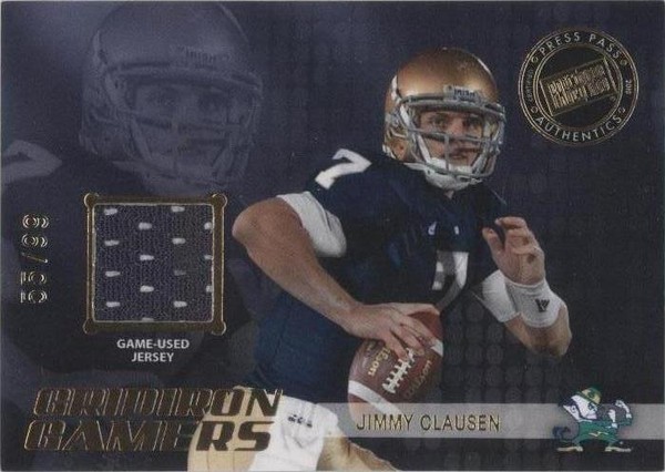 2010 Press Pass - Gridiron Gamers Gold #PP-JC Jimmy Clausen /99 (MEM ...