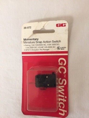 GC Electronics Miniature Micro Momentary Switch 35-872 10A 250VAC SPST ...