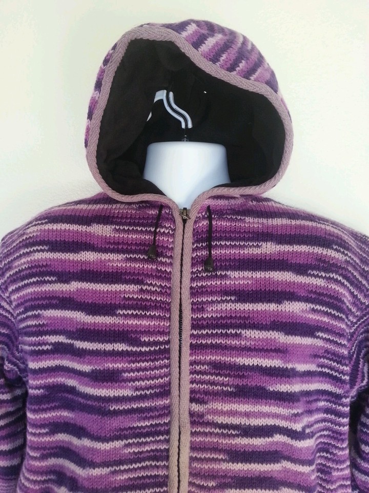 S5 SWEATER NEPAL : 100% Wool Handmade Zipped Unisex Fleece Lined Jacket ...