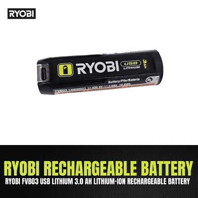 RYOBI FVB03 USB LITHIUM 3.0 AH LITHIUM-ION RECHARGEABLE BATTERY | eBay