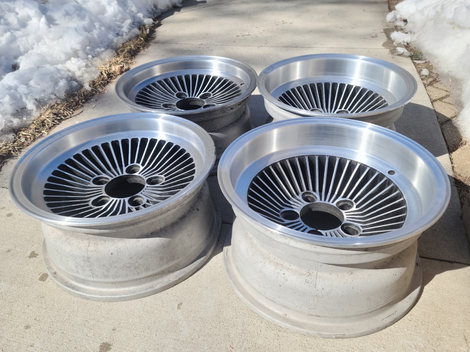 4 ET Turbine Wheels Staggered Set | 14x6.75 & 14x7.50 | 4.5x5 4.75x5 ...