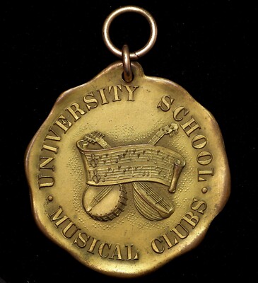 University School Musical Clubs Instruments and Sheet Music Brass Medal ...