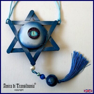 Star of David Protective Talisman Jewish Necklace Pendant Hebrew Amulet ...