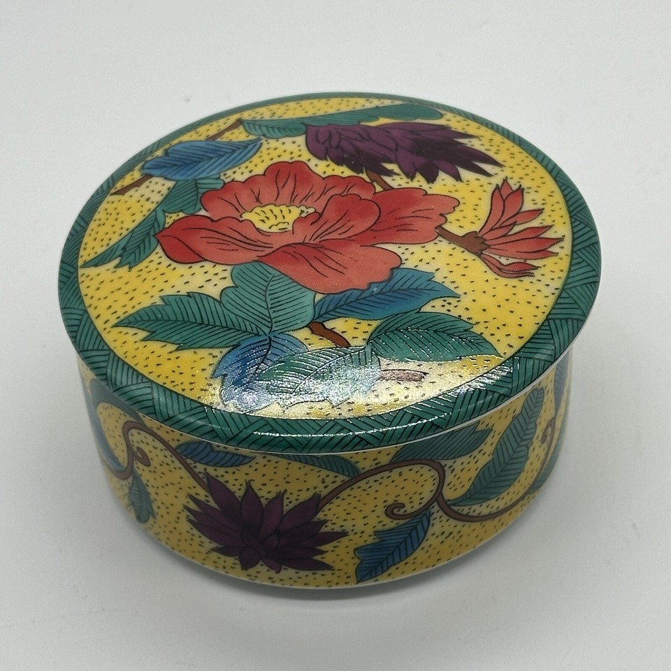 Vintage Hand Painted Porcelain Ashibi Japan Trinket Dish | eBay