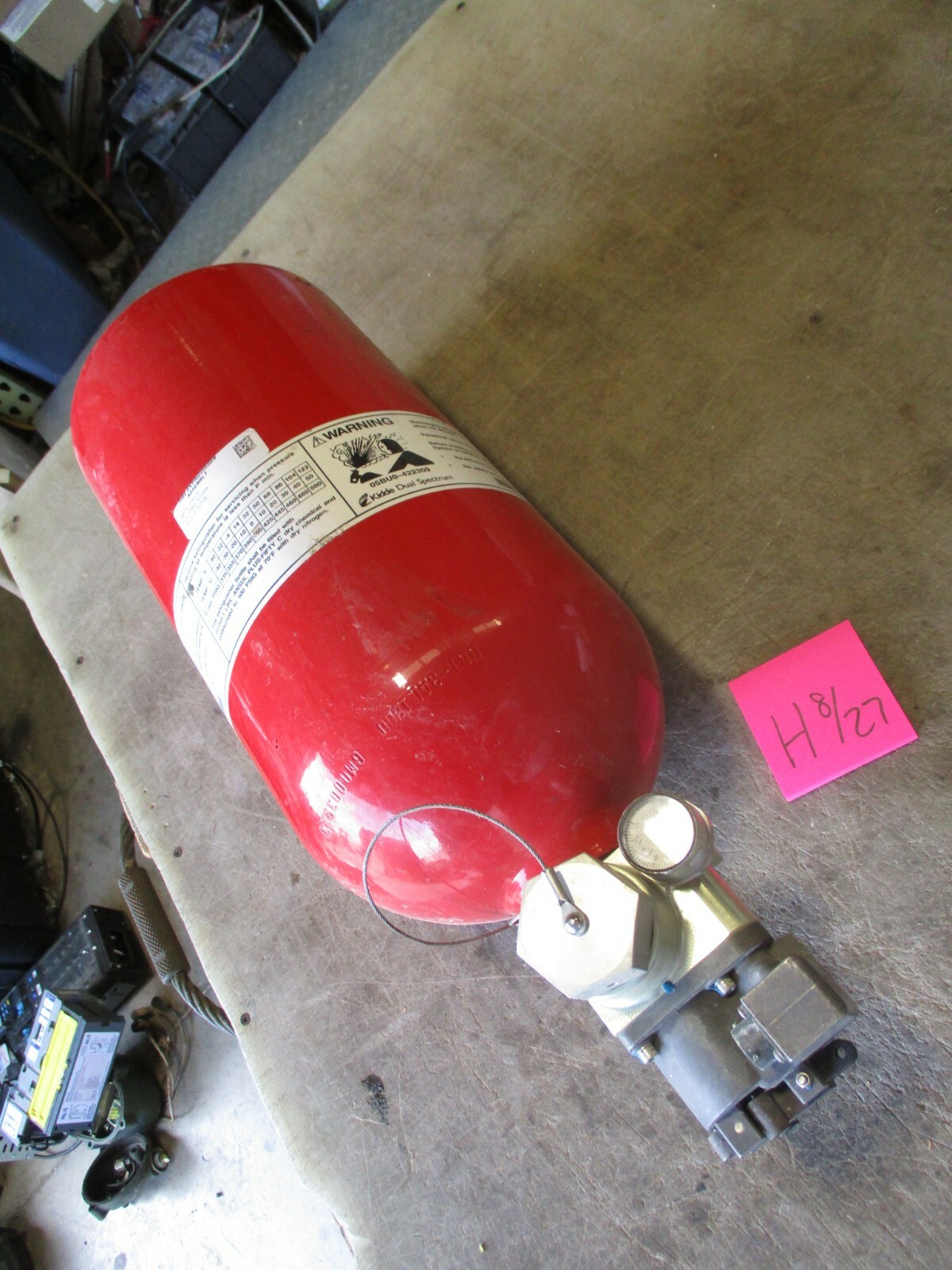 NOS Kidde Nitrogen Bottle & Auto Valve for Vehicle Fire Suppression ...