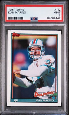 1991 Topps #112 Dan Marino - Miami Dolphins - PSA 9 - MINT - 84882442 ...