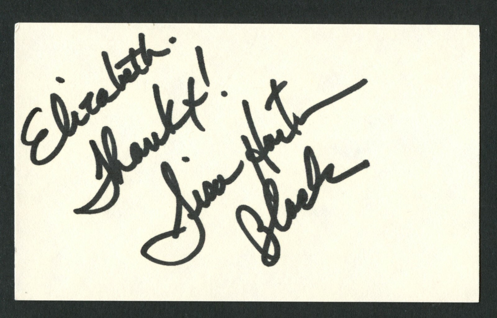 Lisa Hartman Black signed autograph auto 3x5 index card Actress ...
