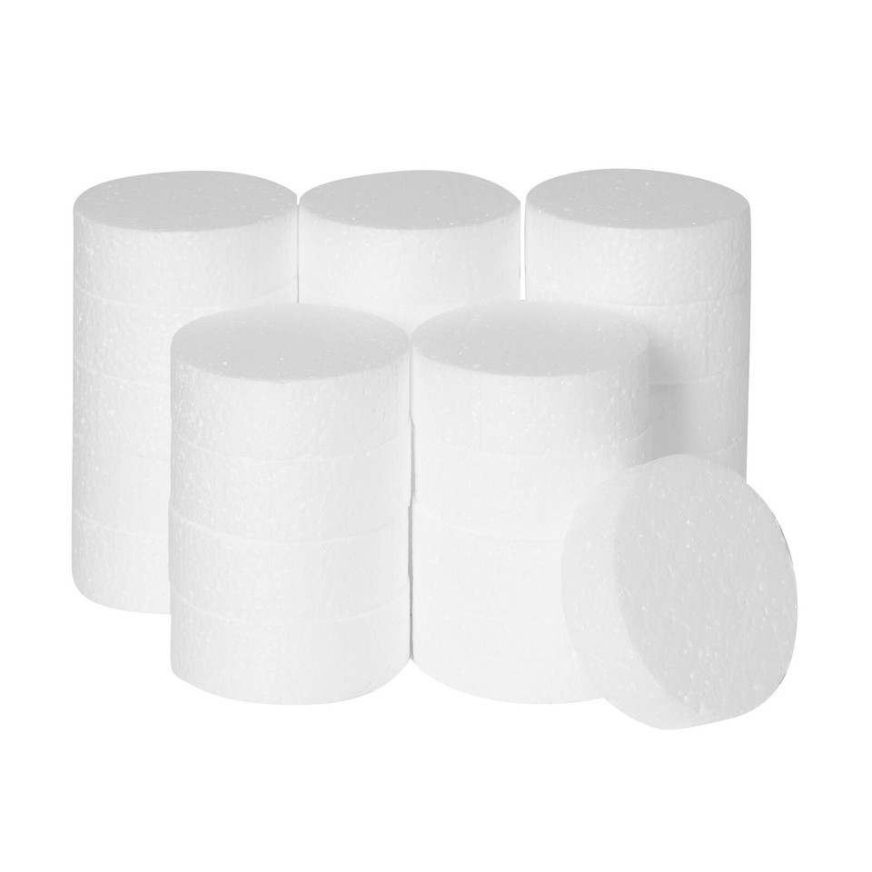 24 Pack Foam Circles for Crafts, 3 Inch Round Polystyrene Discs (1 ...