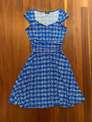 Retrolicious Modcloth bike stretch rockabilly dress size S, excellent ...