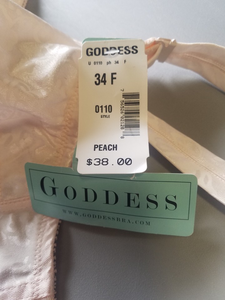 Vtg New NWT NOS Goddess Style 110 Bra White & Peach | eBay