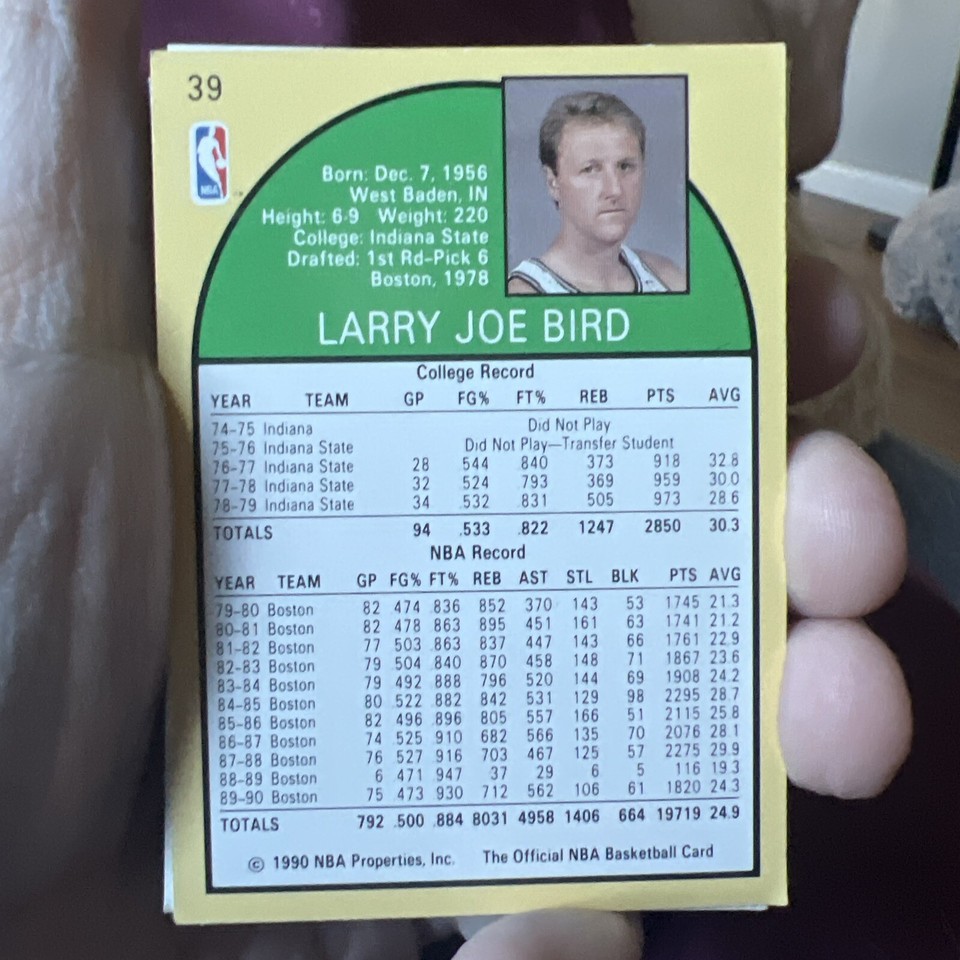 1990-91 NBA Hoops - #39 Larry Bird Boston Celtics HOF | eBay
