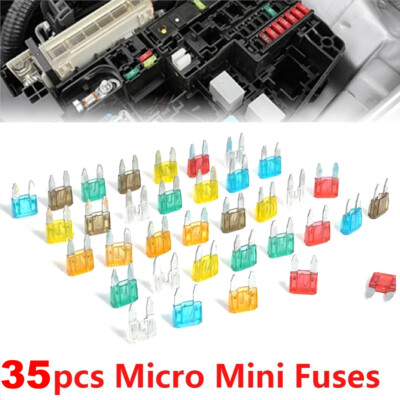 35PCS Mini Micro Blade Fuses For Car Truck 5A 10A 15A 20A 25A 30A ...