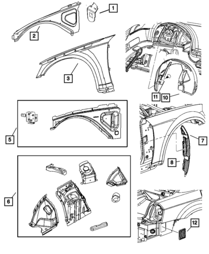 CHRYSLER OEM 05-10 300 Fender Fender Components-Fender Liner 5065503AD ...