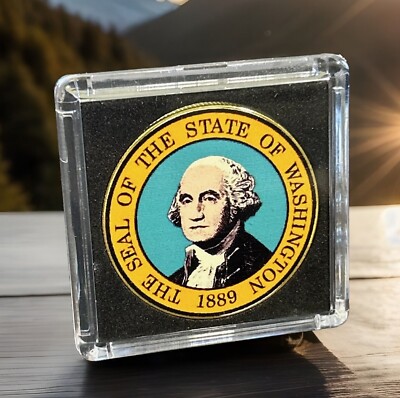 WASHINGTON State Seal Colorized Collectible Challenge Coin CASE ...