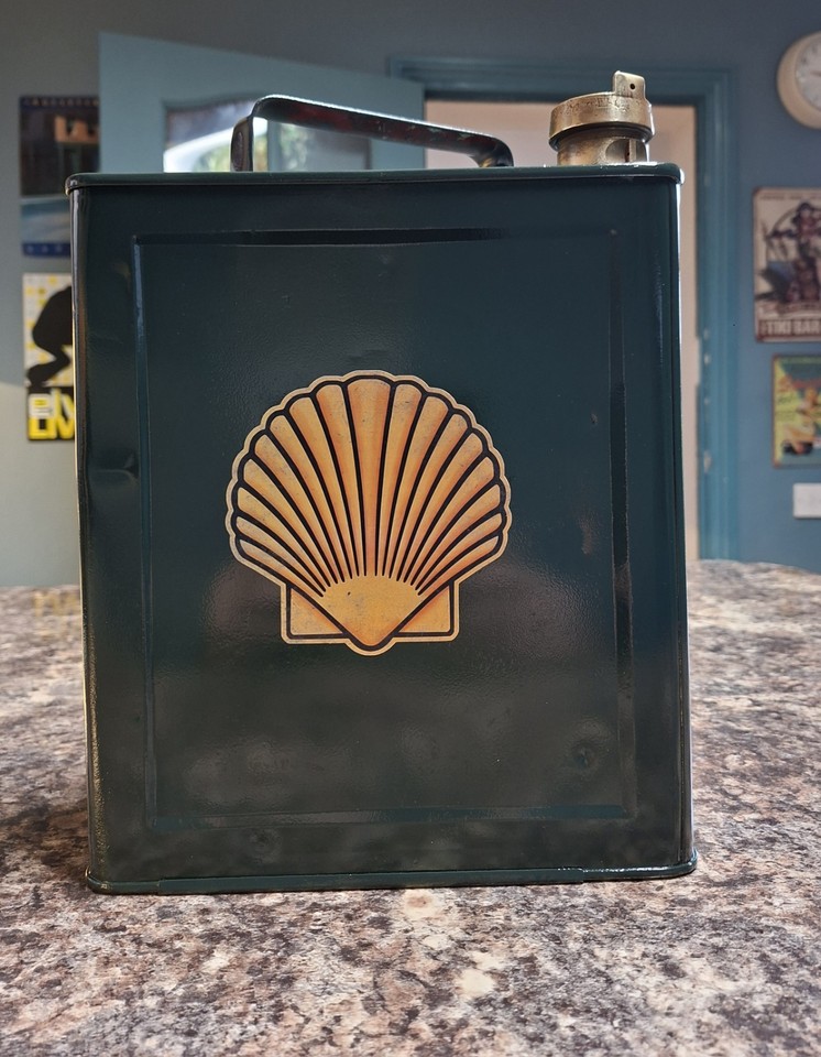 Vintage Valor 2 Gallon Petrol Can With Replica Shell Decals And Shell ...