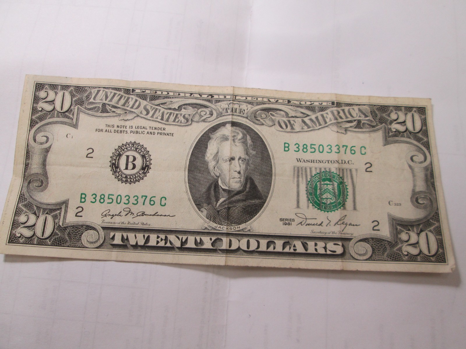 1981 US $20 FEDERAL RESERVE NOTE-REVERSE PRINT ERROR | eBay