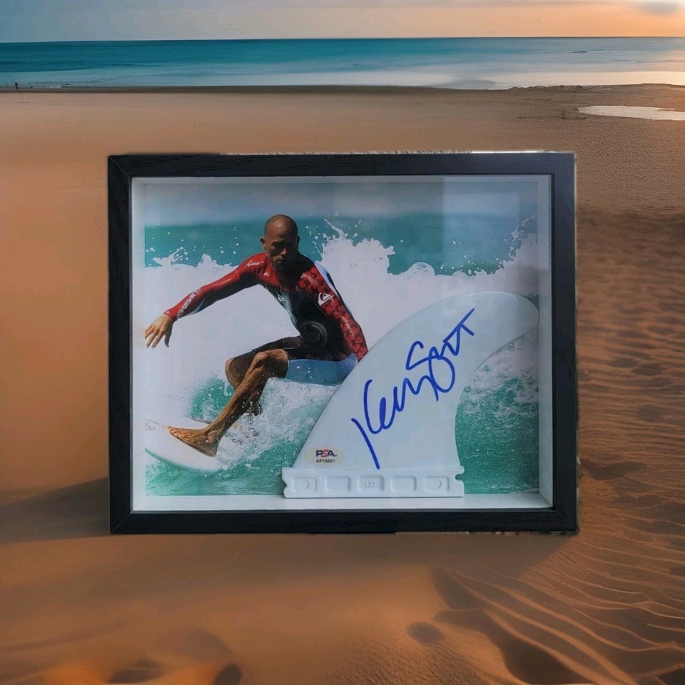 Kelly Slater Signed Surfing Fin In Shadow Box + 8x10 Photo PSA 11x ...