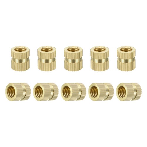 M6x10x8.5mm(IDxLxOD) Knurled Insert Nuts - 100 Pack - Good for Plastic ...
