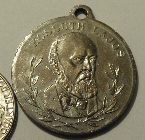 Lajos Kossuth, Freedom, Equality, Fraternity. 1848 bronze medal 31mm/d ...