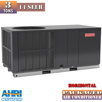 3 Ton 14 SEER Goodman Single Packaged Air Conditioner HORIZONTAL Single ...