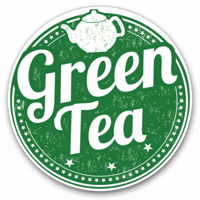 2 x Vinyl Stickers 10cm - Green Tea Healthy Organic Tea Cup Cool Gift ...