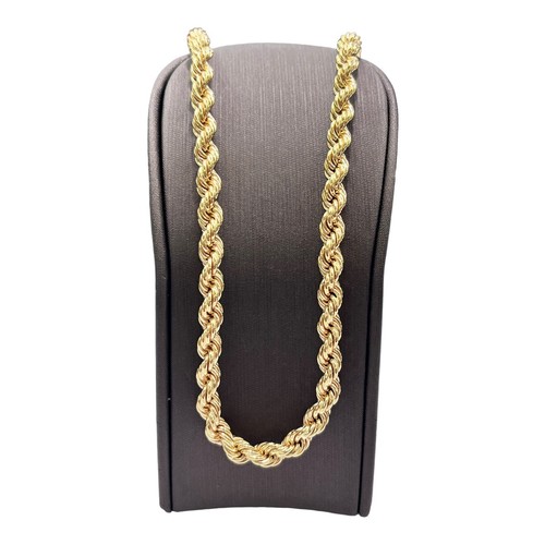 9ct 9k Yellow Gold Solid Rope Link Chain Necklace 66.06 Grams 51cm 6mm ...