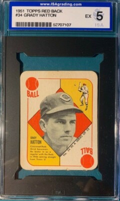 1951 Topps Red Back Baseball #34 Grady Hatton ISA 5 Nicely Centered | eBay