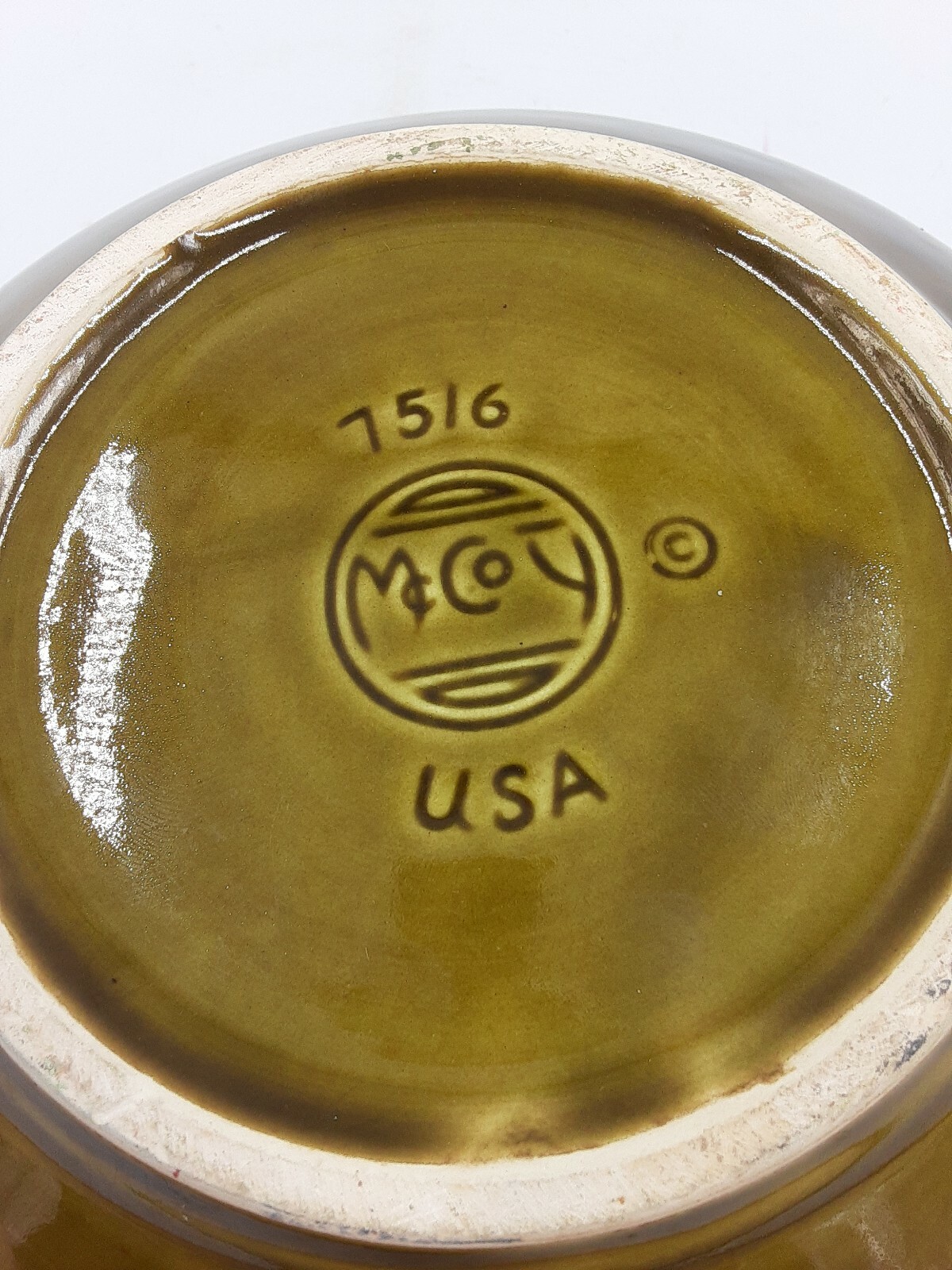 McCoy Vintage Pottery USA 7516 Green Basin Bowl for Thanksgiving Turkey ...