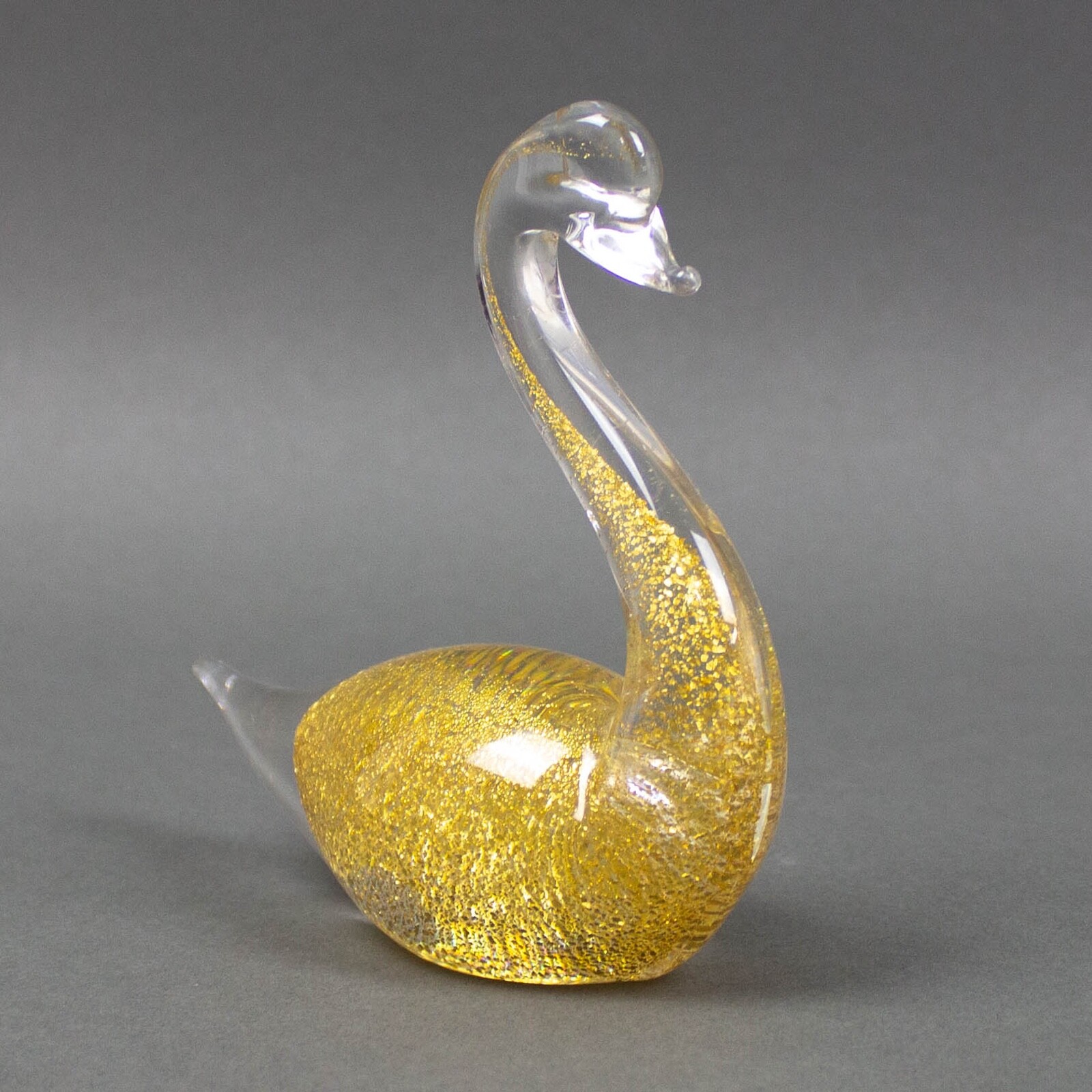 Marcolin Sweden Signed Art Glass Crystal Gold Swan Bird Figurine | eBay