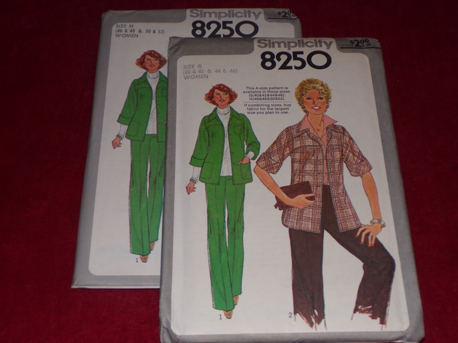 🌼 UNCIRCULATED 1977 SIMPLICITY #8250 - LADIES PANTS - JACKET PATTERN 40 ...