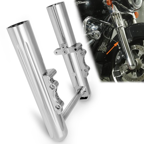 Chrome CNC Hollow cut Fork legs For Harley Touring electra street glide 2014-UP | eBay