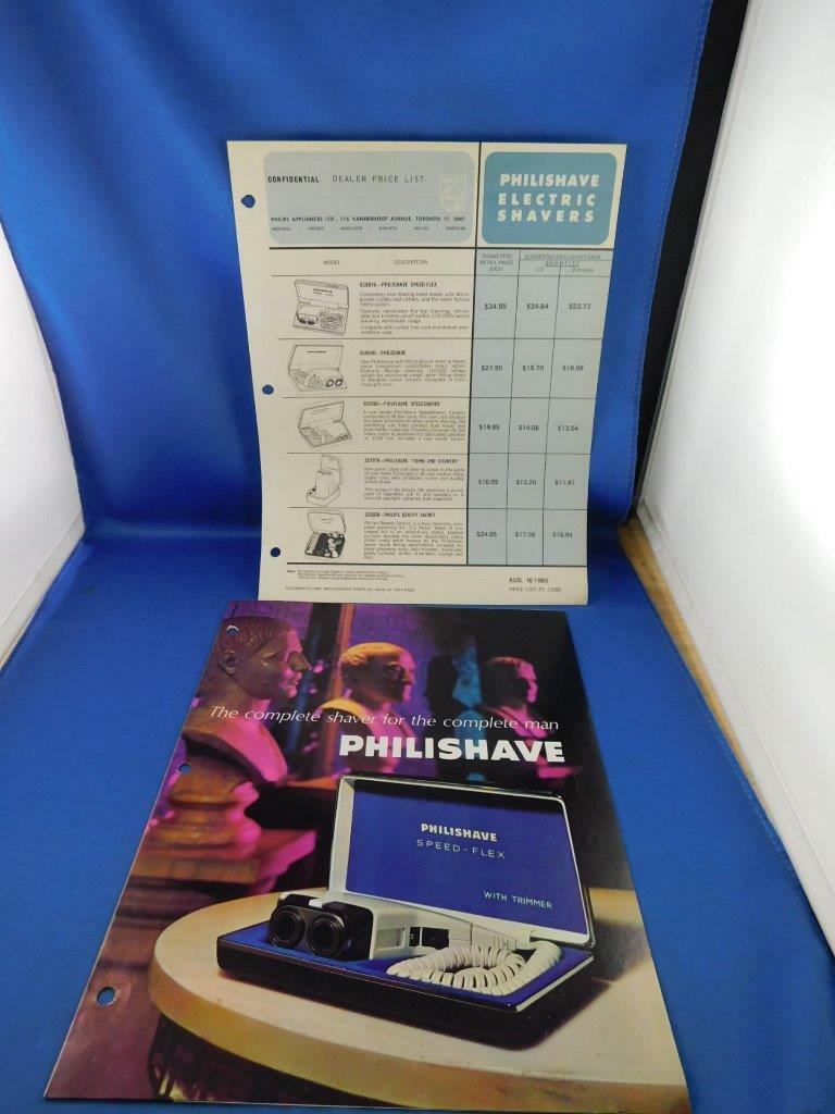 PHILISHAVE ELECTRIC SHAVERS RAZORS CATALOG ADVERTISE BROCHURE DEALER ...