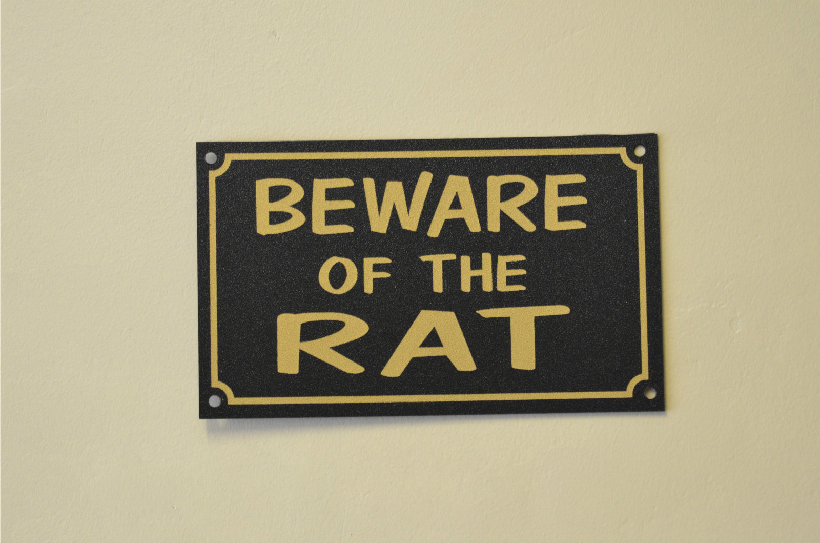 BEWARE OF THE RAT sign or sticker 150x90mm hutch cage rodent pet Secret ...