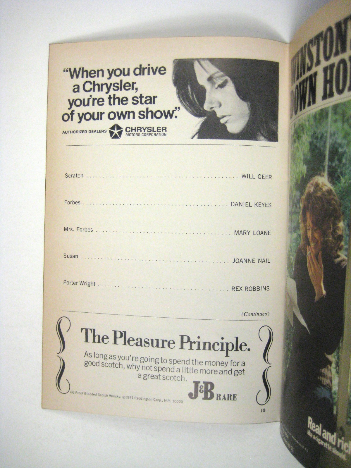 Scratch Playbill 1971 Opening Night St James Theatre Patrick Magee Roy ...