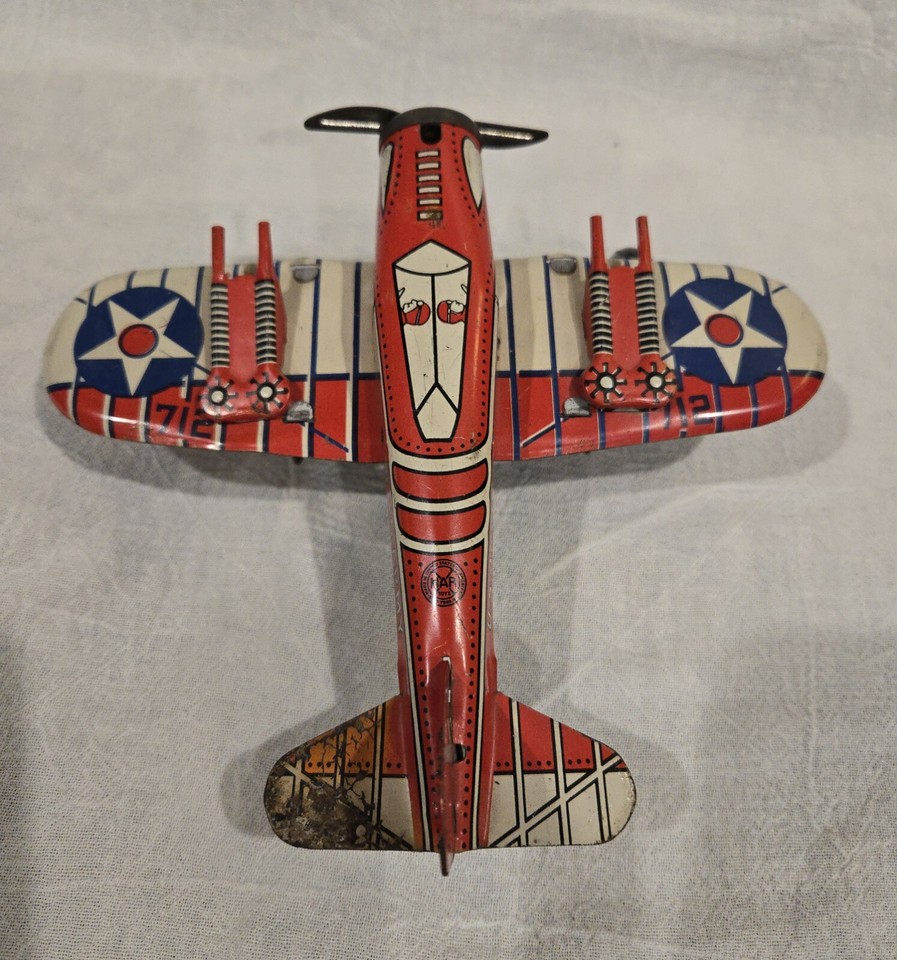 Vintage Marx Tin Litho US Army Fighter Wind Up Airplane. | eBay