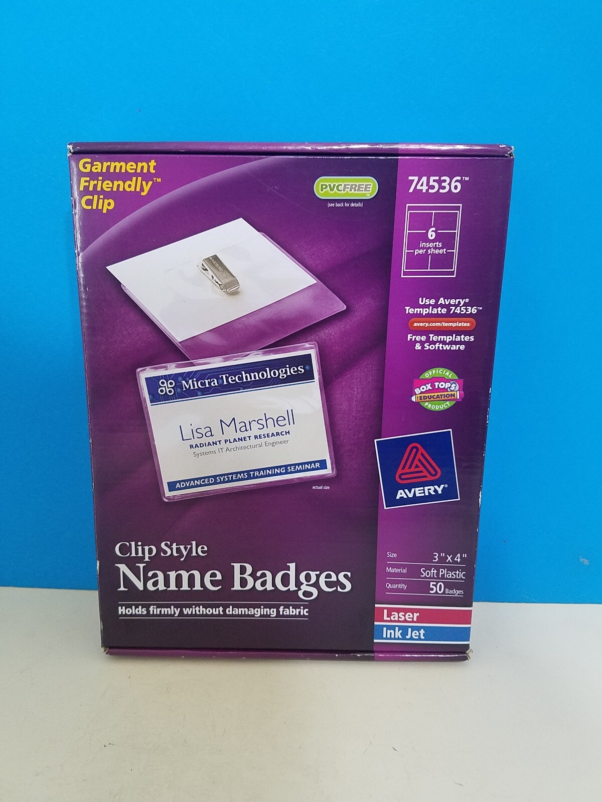 Avery Garment Friendly Clip Style Name Badges 3 X 4 Inches White 74536 ...