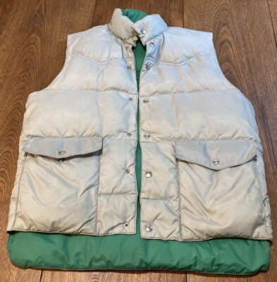Forester Goose Down Nylon Reversible Vest Men’s Medium Green & Gray | eBay