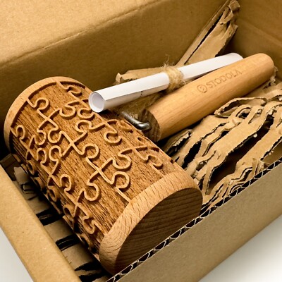 Stodola Engraved Mini Rolling Pin With PUZZLE Pattern | eBay