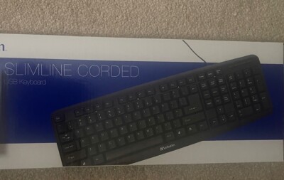 Verbatim Slimline Corded Usb Keyboard - Black - Cable Connectivity ...