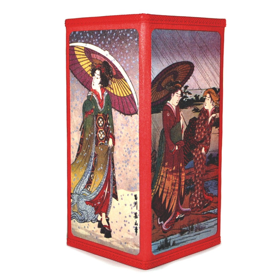 JAPANESE GEISHA WALLET Paper Bi-Fold Checkbook Cover Ukiyo-e Asian ...
