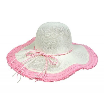 STRAW BIG RIM HATS - PAPER STRAW W/ FRINGE TRIM - HT-ST299 | eBay