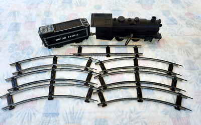 Marx O-Gauge Train #490 Black Locomotive Engine + Tender -Wind-up w ...