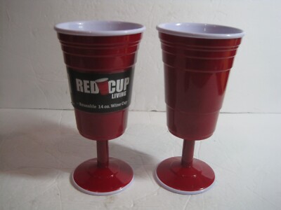 (QTY 2) Red Cup Living 14 Oz Wine Cup | Party Wine Cups | Reusable ...
